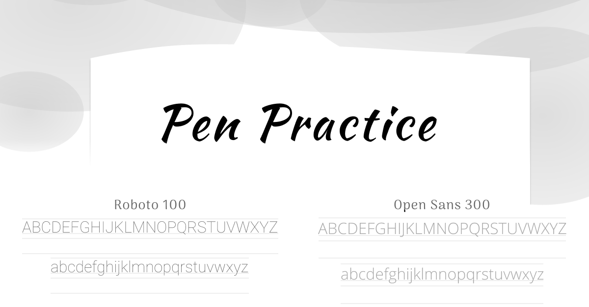 Pen Practice Worksheet Generator
